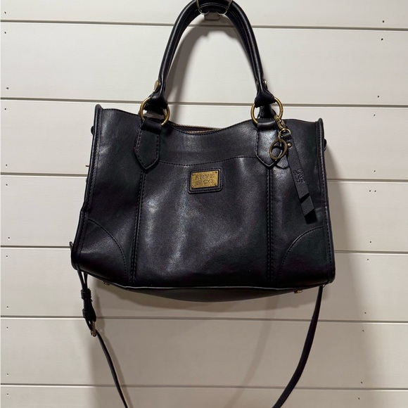FRYE AND CO. | Bags | Frye And Co Black Leather Purse With Gold Accents ...